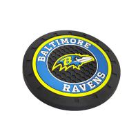 China Custom Embossed PVC Rubber Patch Round Polyvinyl Chloride 3D Logo 5cm for sale