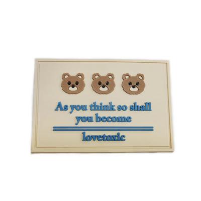 China Custom PVC Rubber Patch Embossed 3D Logo Patch for Backpack Bag 500 Pieces MOQ for sale