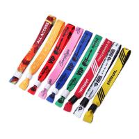 China Custom Woven Festival Wristbands 35x1.5cm Polyester Concert Wristband with Logo for sale