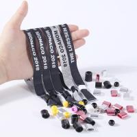 China Custom Woven Festival Wristbands 35x1.5cm Polyester Concert Wristband with Logo for sale