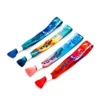 China Custom Woven Fabric Wristbands 35x1.5cm Adjustable Polyester Event Wristband for sale