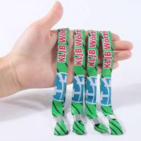 China Custom Woven Fabric Wristbands 35x1.5cm Adjustable Polyester Event Wristband for sale