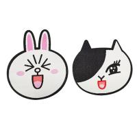 China Polyester Threads Textile Tags Labels 1cm - 20cm Custom Fabric Sticker With Iron On Backing for sale