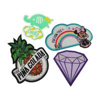China Custom Self Adhesive Woven Label Patches 20 cm Cartoon Movie Logo Sticker for sale