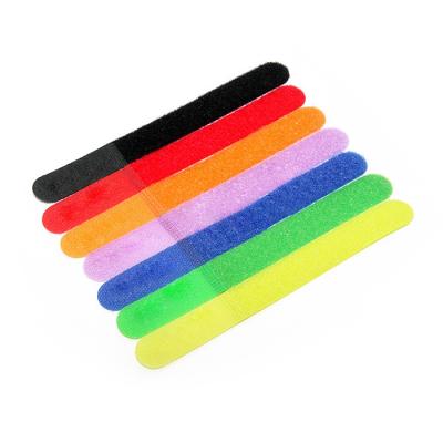 China Black Velcro Hook and Loop Cable Ties 13cm x 1.5cm Custom Size Durable Nylon Wire Management for sale