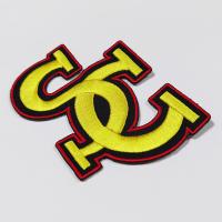 China Partial Twill Embroidery Letter Patches Polyester Threads Pantone PMS for sale
