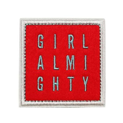 China Partial Embroidered Iron On Patches Dry Cleanable Felt Heat Press for sale