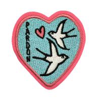 China Custom Iron On Embroidery Patch Twill Fabric Merrow Border 100pcs Min Order for sale