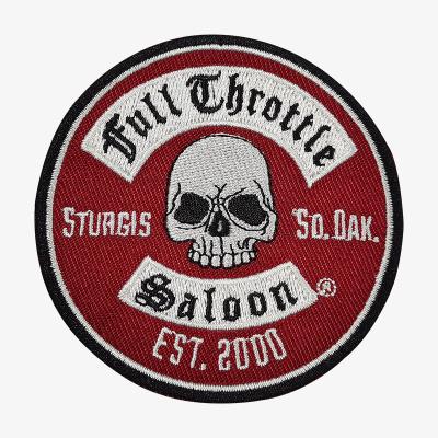 China Twill Background Iron On Patch Dry Cleanable Motorcycle Clubs for sale
