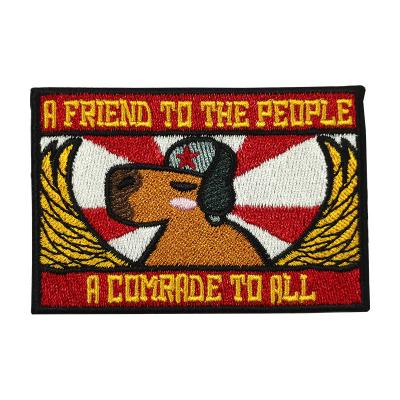 China Custom Full Embroidery Twill Patches Heat Cut Border 100 Pieces Minimum Order for sale
