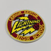 China Felt Background Decorative Embroidery Patch OEM Partial Round For Duffle Bags for sale