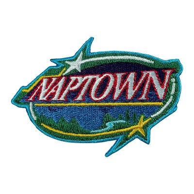 China Washable Heat Press Embroidered Patches Twill Laser Cut Border for sale