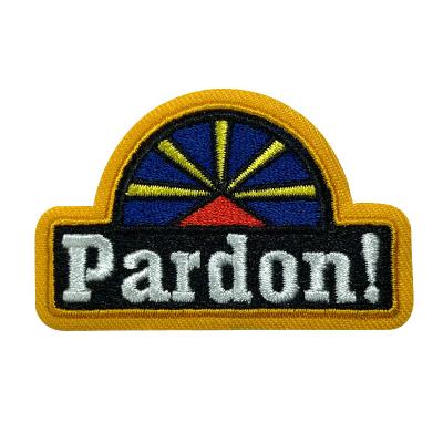 China Iron On Merrow Border Embroidered Patch Badges Chest Logo Twill Felt for sale