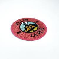 China Twill Embossed Iron On Embroidery Patch Round Clothing Patches Polyester Threads for sale