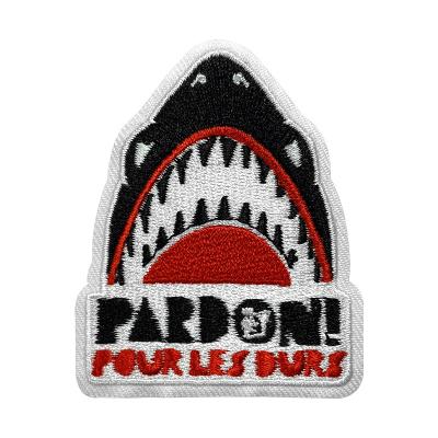 China Custom Embroidered Iron On Patches Heat Press Backing Twill Background 100pcs for sale