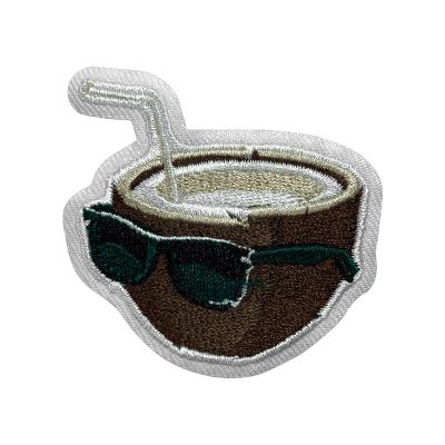 China Custom Full Embroidery Patches Twill Background Heat Press Backing 3-4 Day Sample for sale