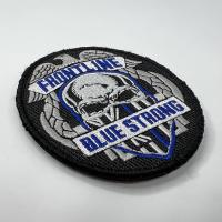 China Twill Merrow Border Custom Embroidered Patch Iron On The Clothing for sale