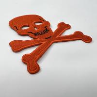 China Skull Pattern Twill Washable Iron On Embroidered Patches For Clothing for sale