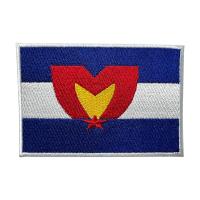 China Custom National Flag Twill Embroidered Patch Iron On Emblem 5 8 cm for sale