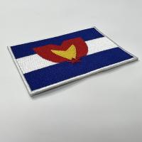 China Custom National Flag Twill Embroidered Patch Iron On Emblem 5 8 cm for sale