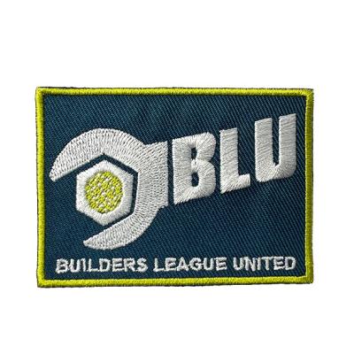 China Custom Waterproof Twill Texture Iron On Embroidery Patches Overlock Border 100 Pcs for sale