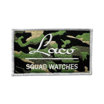 China Custom Felt Iron On Embroidery Patches Heat Cut Merrow Border 2-4 Inch for sale