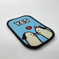 China Custom Woven Patches Cute Dogs Merrow Border Iron On for Clothing Bags 100 PCS for sale