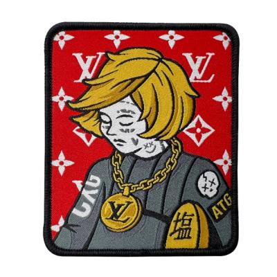 China PMS Color Iron On Patches Washable Label Patch Laser Cut Border for sale
