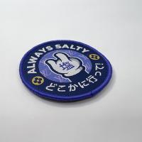 China Custom Waterproof Iron On Woven Patches Skin Friendly Jacket Label Logo 100pcs MOQ for sale