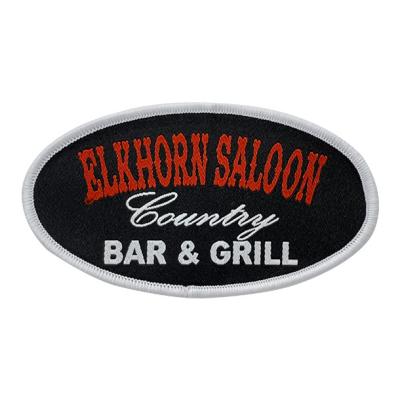 China Custom Woven Patch Iron On Merrow Border 100 PCS Minimum Order for Jacket Brand Logo for sale