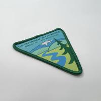 China Wholesale Triangle Self Adhesive Iron On Woven Patches 100 Pcs Custom Shape for Garments Bags Hats for sale