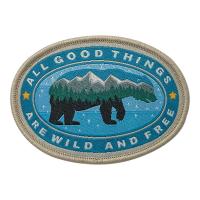 China Custom Velcro Backing Animal Iron On Woven Patch Polyester Pantone 12C Merrow Border for sale
