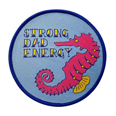 China Round Twill Woven Clothing Patch 12C Pantone Colors Iron On Patches 100 PCS for sale