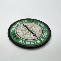 China Personalized Embroidery Applique Patches Overlock Edge Eco-Friendly Iron On Woven Patch for sale
