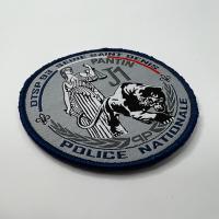 China High Density Overlock Embroidered Badge Patches 30mm Diameter Self Adhesive for sale