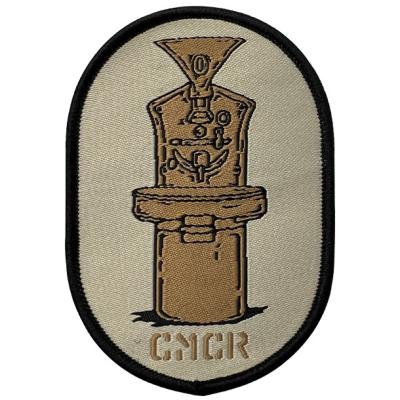 China Custom Iron On Embroidered Oval Patches Washable Woven Patches 100 Pcs MOQ for Garment for sale
