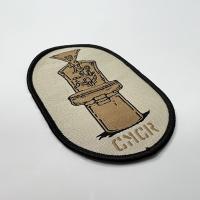 China Custom Iron On Embroidered Oval Patches Washable Woven Patches 100 Pcs MOQ for Garment for sale