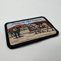 China Twill Rectangle Iron On Woven Patch 12C Pandone Shrink Proof Embroidered for sale