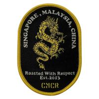 China Customized Melt Adhesive Dragon Embroidery Patches Shrink Proof Merrow Border for sale