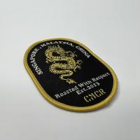 China Customized Melt Adhesive Dragon Embroidery Patches Shrink Proof Merrow Border for sale
