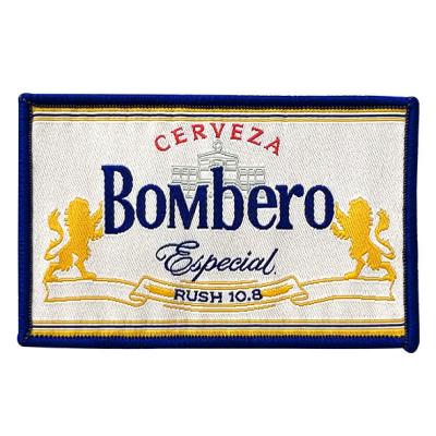 China Full Color Iron On Woven Patch Eco Friendly Garment Woven Label Patch for sale