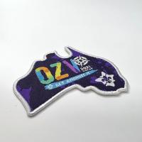 China Custom Size Iron On Woven Patches PMS Color Embroidery for Hats 100 PCS MOQ for sale