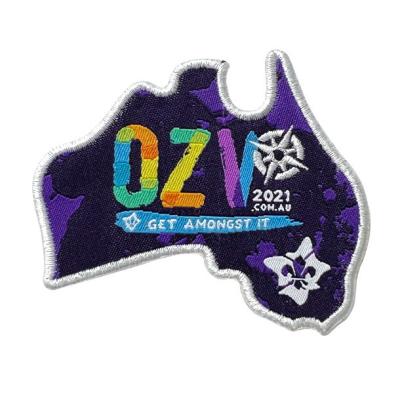 China Custom Size Iron On Woven Patches PMS Color Embroidery for Hats 100 PCS MOQ for sale