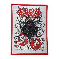 China Washable Red Merrowed Border Woven Logo Patch PMS Color Iron On Embroidery Badge for sale