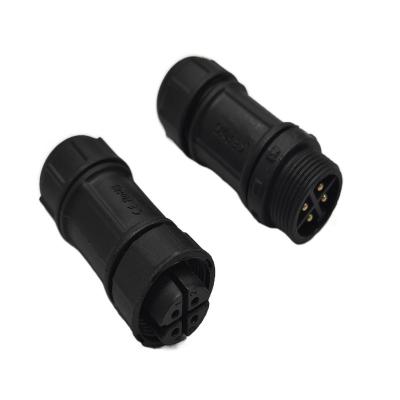China IP67 4-Pin M12 Threaded Butt Waterproof Connector - 8A Current, 100V Voltage Rating for Industrial Applications for sale