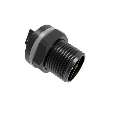 China IP67 M12 Threaded Through Hole Waterproof Circular Connector 100V 8A Industrial Grade for sale