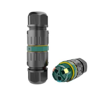 China M20 3 Core IP68 Waterproof Circular Connector with 25A Push-Type Quick Card Adapter for Field Light for sale