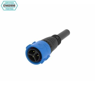 China IP67 Waterproof Self-Locking Male Female Connector with Three-Core Power Cord for Inverters for sale
