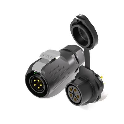 China LP20 Push Plug 5 Core Waterproof Power Connector 20A 500V IEC Standard Screw-less Type for sale