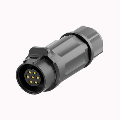 China PA66 Nylon Waterproof Power Connector Lock Screw Type - 2-12 Pin Options, 5A 125V Rating for Outdoor Lighting for sale